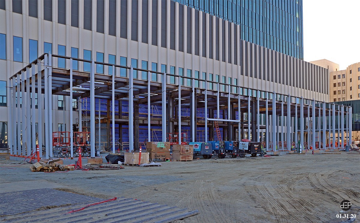 Steel framing installed for future hospital entrance area | News