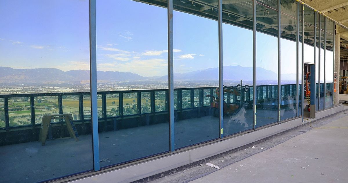 Workers complete installation of Conference Center glass wall panels | News